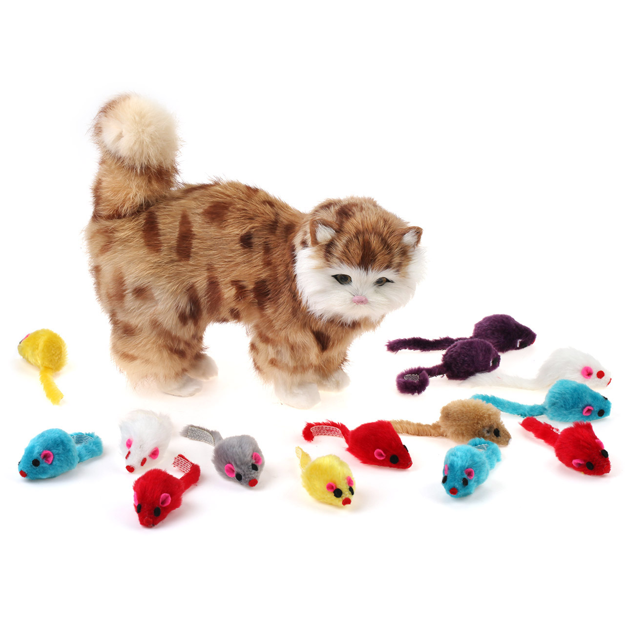 Chiwava 60PCS 4.1 Inch Furry Cat Toy Mice Rattle Small Mouse – Chiwava