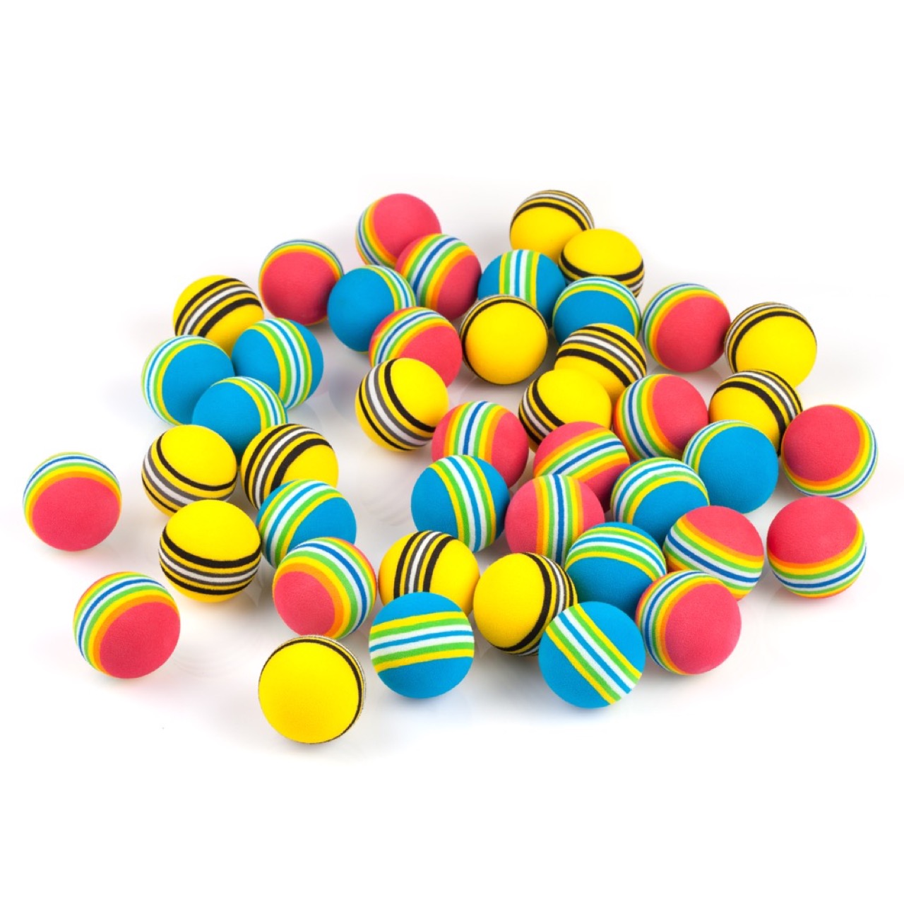 Chiwava 45 Pack 1.7 Inch Foam Cat Toys Ball Rainbow Color – Chiwava